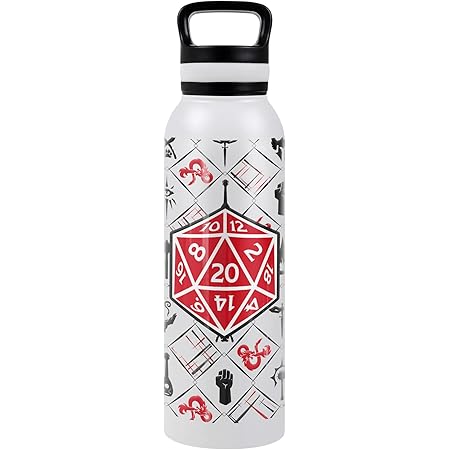 Amazon.com: Dungeons & Dragons OFFICIAL D20 Pattern 18 oz Insulated ...