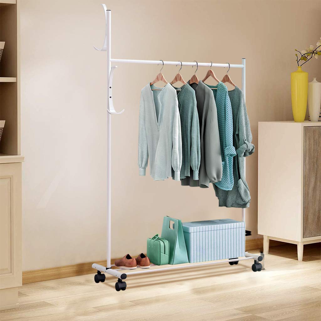 Buy Clothing Rack Modern Simple Heavy Duty Metal Rolling Garment Rack ...