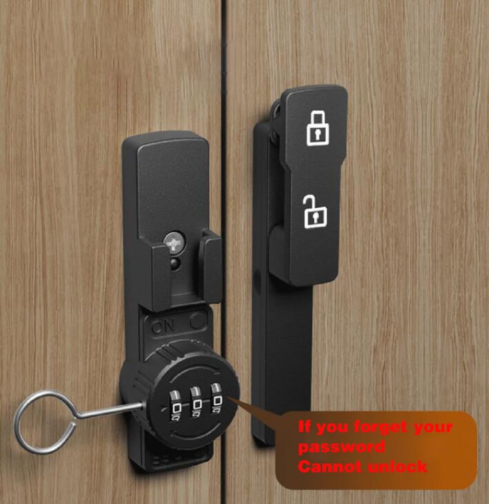 Snapklik.com : Black Password 90 Degree Lock Sliding Barn Door Latch ...