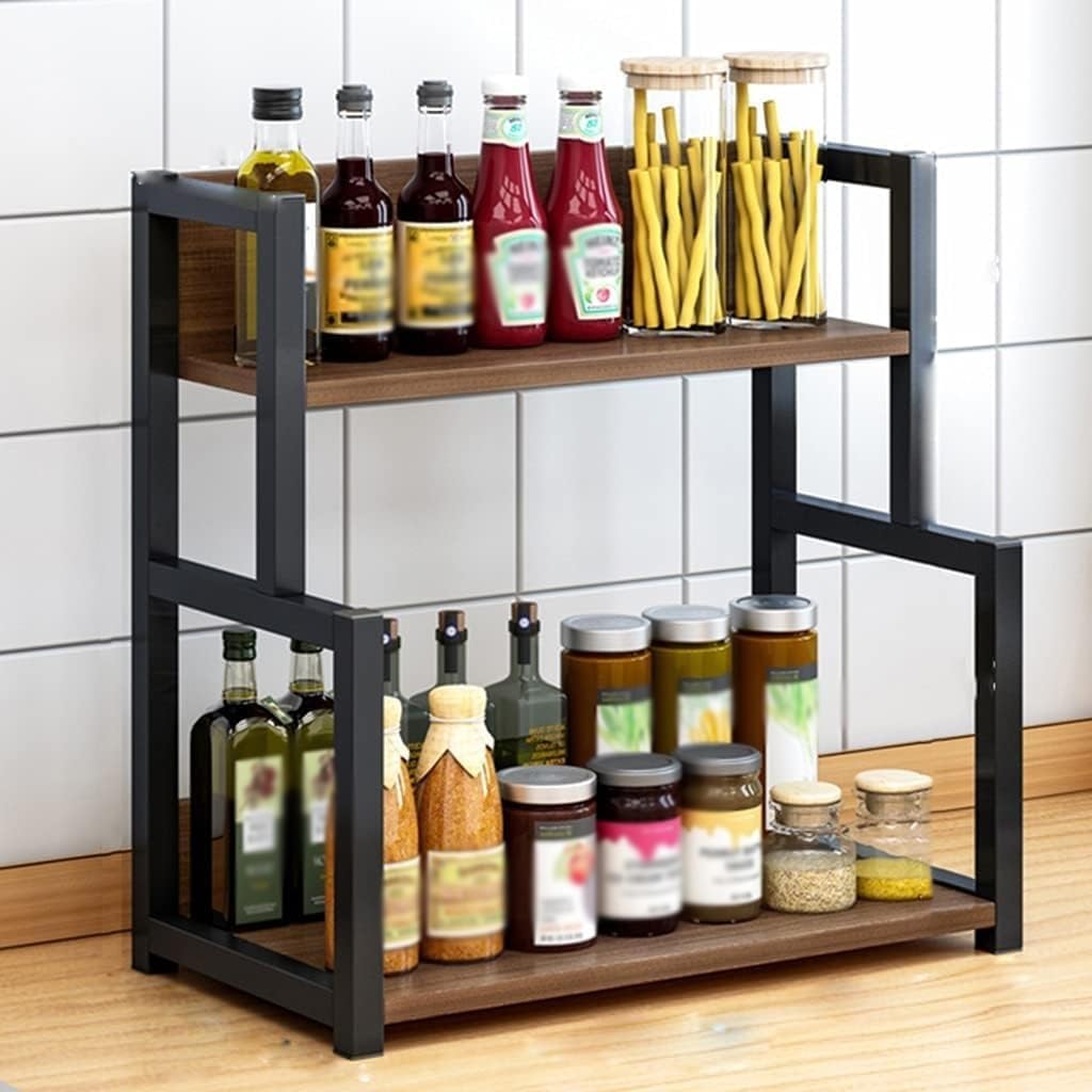 Amazon.com: 2 Tier Standing Spice Rack, Free Spice Organizer Rack for ...