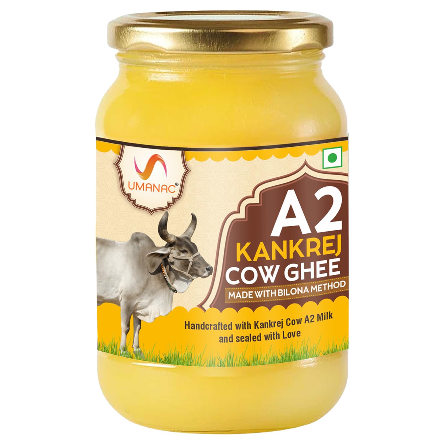 Buy Umanac A2 Kankrej Cow Ghee-500ML | A2 Cow Desi Pure Ghee | Grass ...