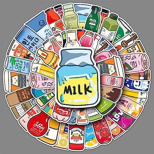 Beverage Bottle Stickers 50 Pcs Kawaii Aesthetic Summer Drink Stickers ...