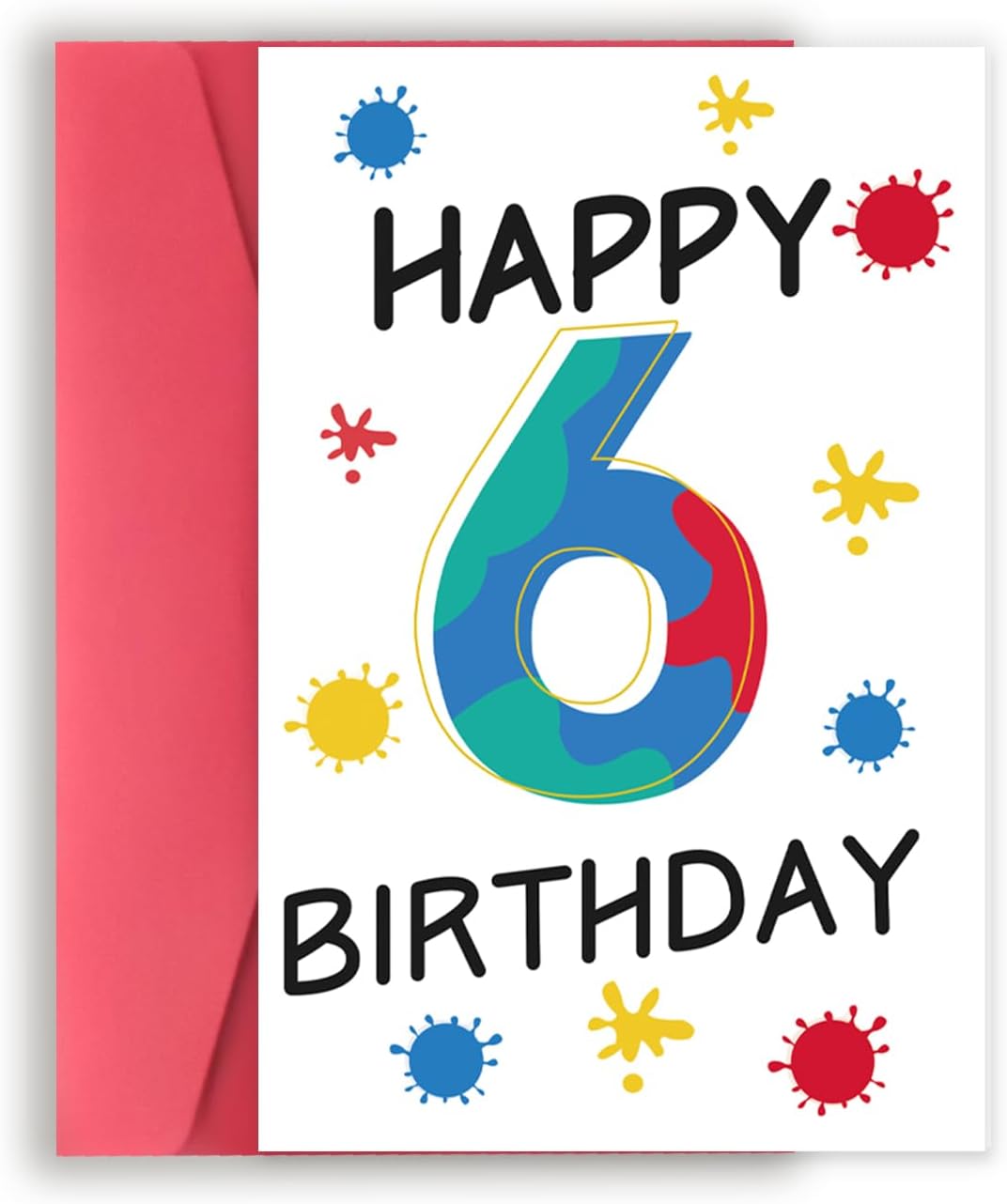 Amazon.com : YiKaLus Happy 6th Birthday Card for Child, Nice Six Year ...