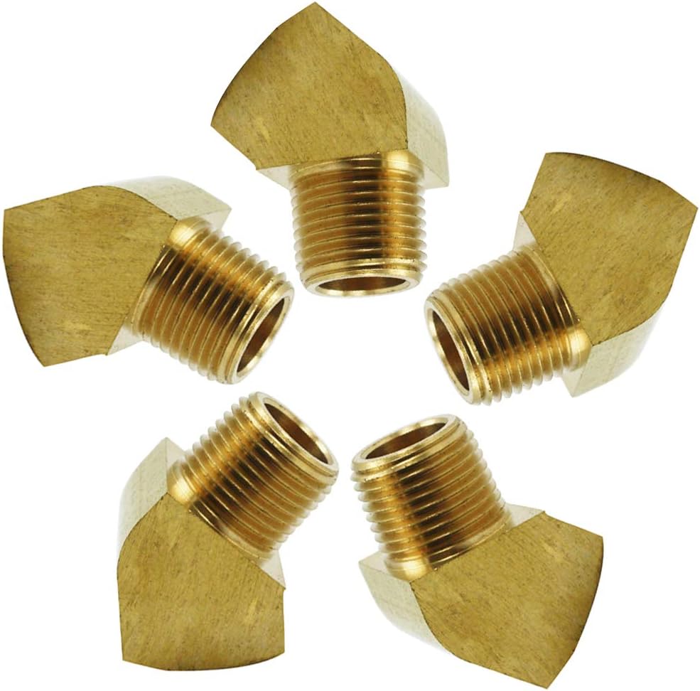 Amazon.com: Legines Brass Pipe Fitting 45 Degree Street Elbow 3/8" NPT ...
