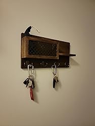 Amazon.com: Dahey Key Holder Wall Mounted Mail Holder Organizer with 4 ...