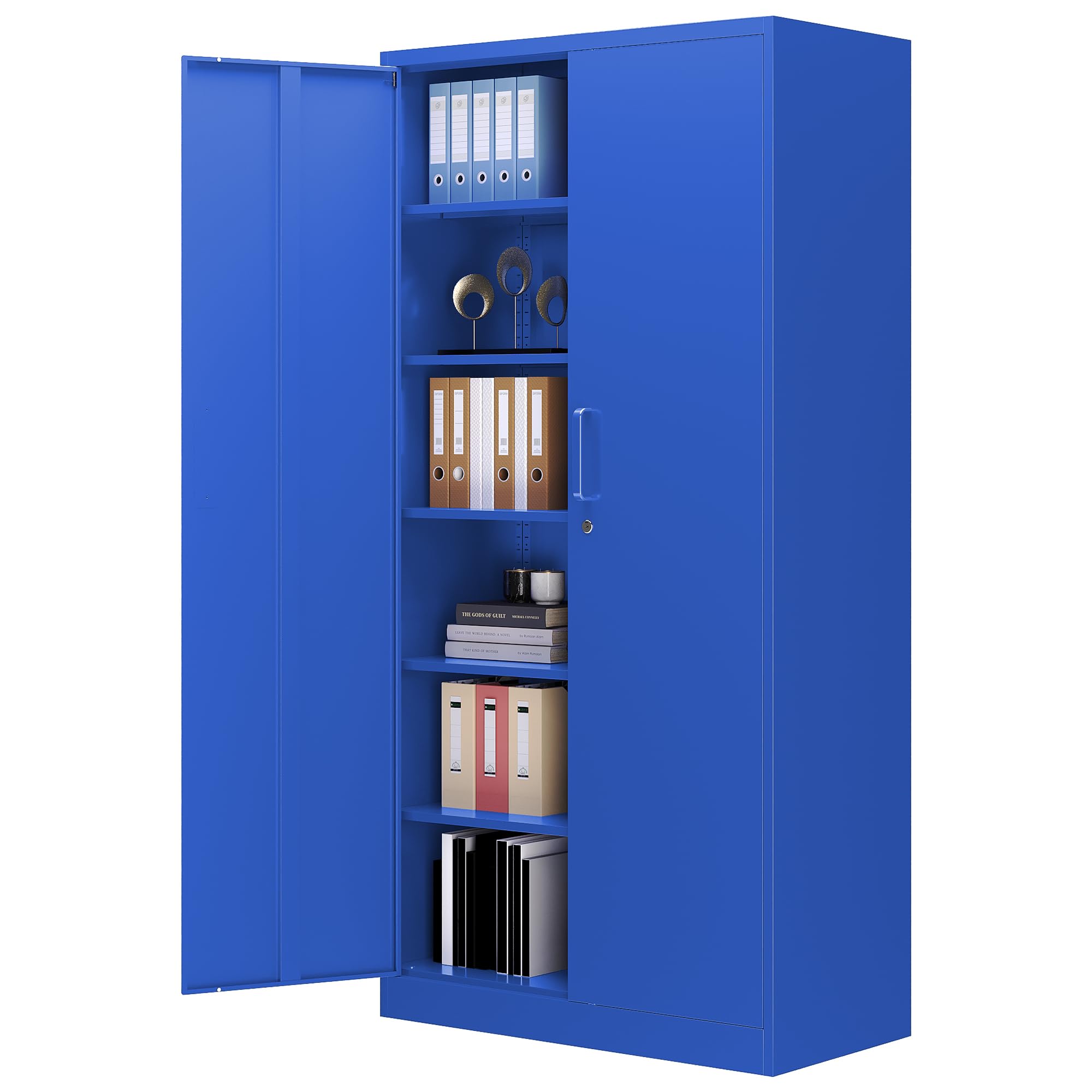 Amazon.com: LISSIMO Metal Storage Cabinet with Lock, Tall Storage ...