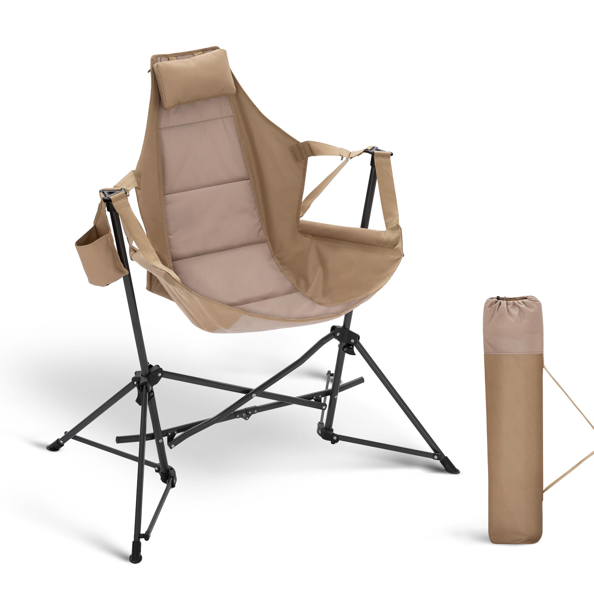 Amazon.com: ALPHA CAMP Hammock Folding Rocking Chair with Cup Drink ...