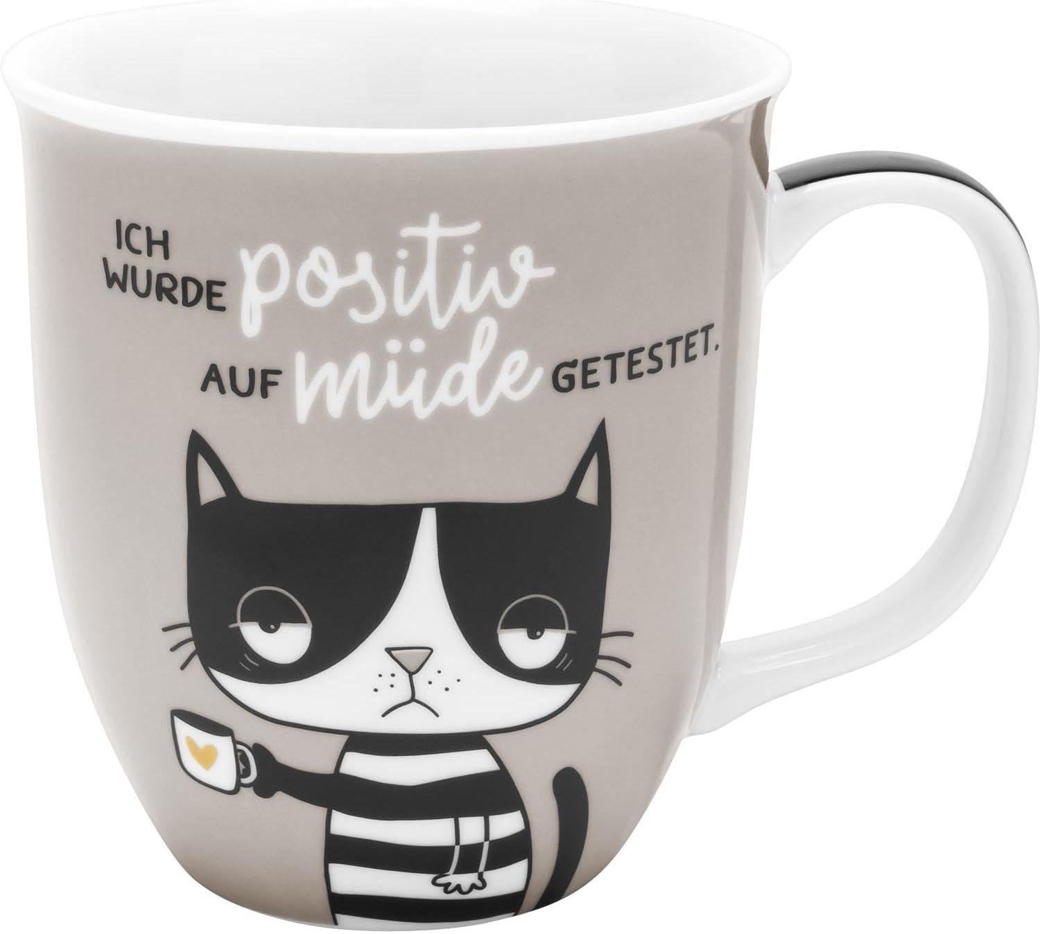 TRIOSK Tasse Katze lustig mit Spruch Halte Durch Katzenmotiv Geschenk ...