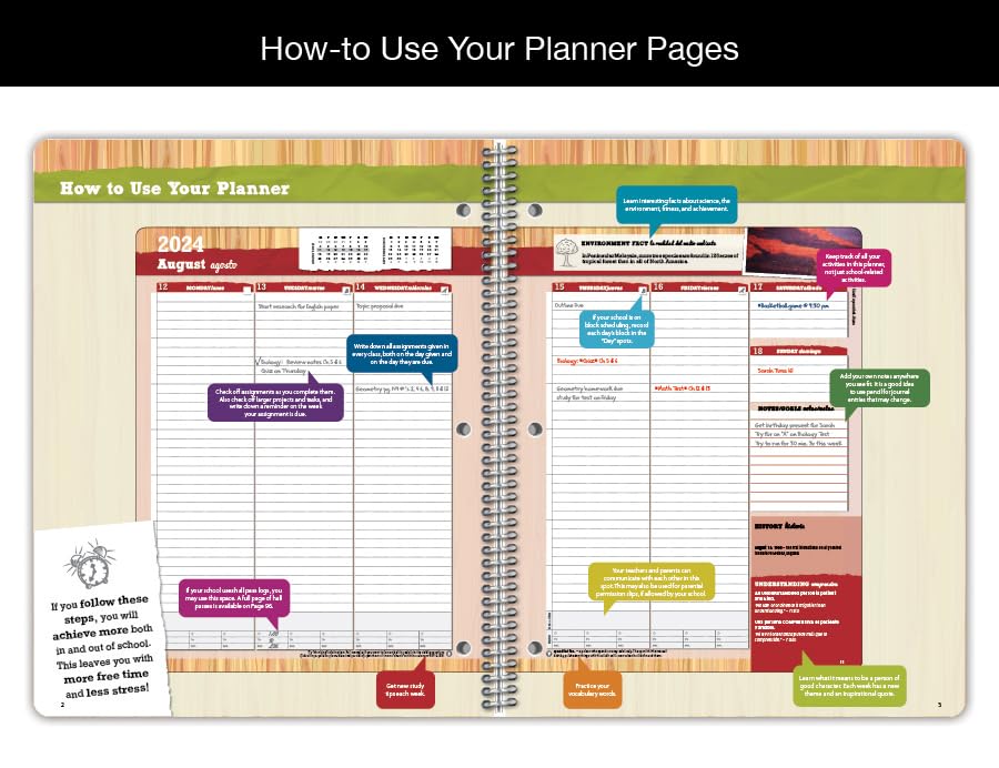 Teacher Planner 2025-2026 Academic Year Dated Bilingual Middle Student ...
