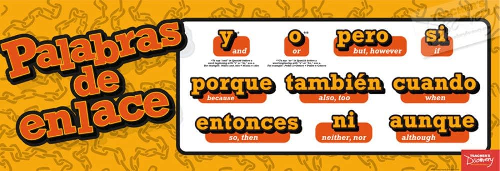 Amazon.com: Teacher's Discovery Linking Words Spanish Poster: Posters ...