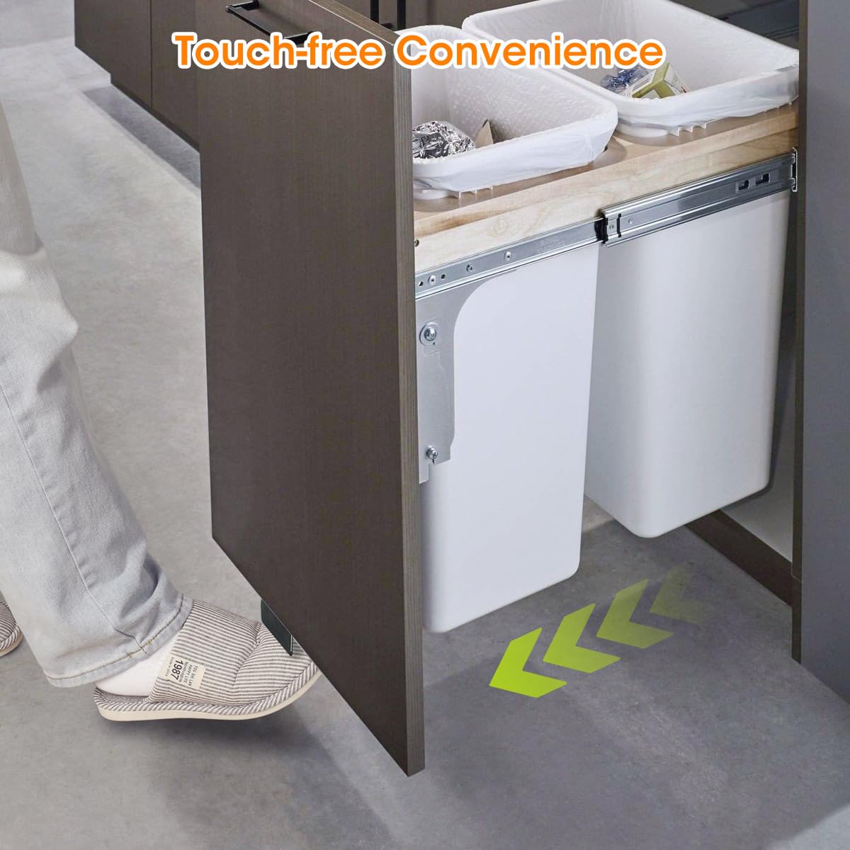 Snapklik.com : Cabinet Foot Pull For Trash Drawer, Handless Garbage ...