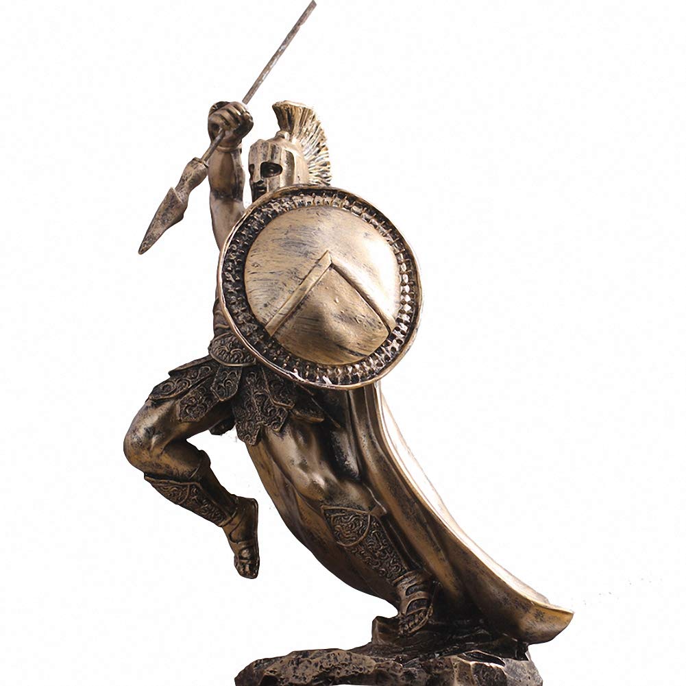 Aukbec Ancient Greek Warrior Statue Figurine Achilles Bronzed Ornament ...