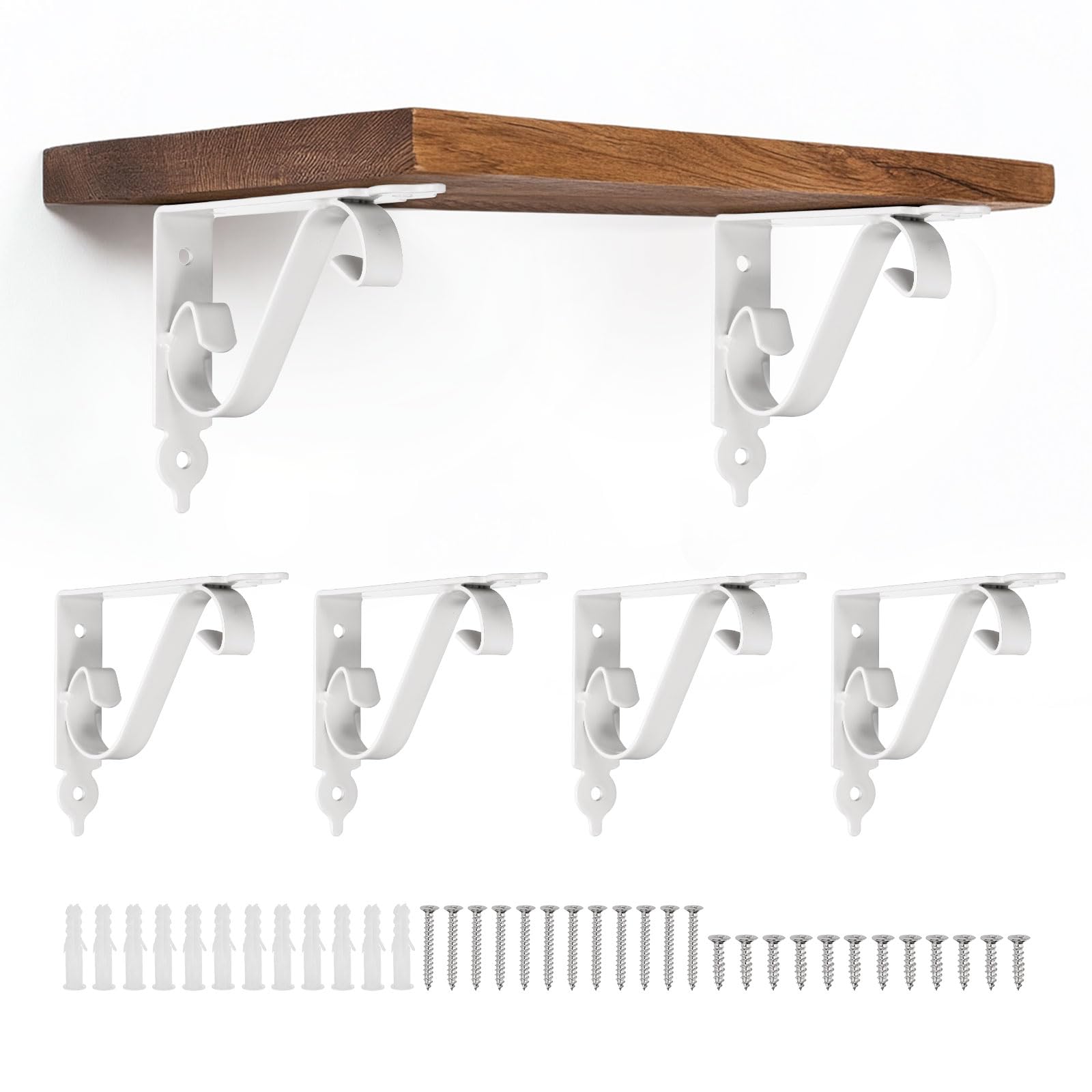 Amazon.com: uxcell 6 Pcs Decorative Shelf Brackets, 150mm/6 Inch Heavy ...
