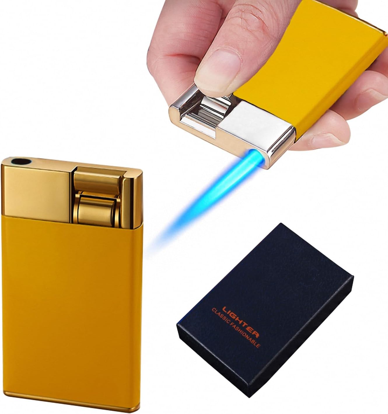 Amazon.com: Torch Lighter, Windproof Butane Lighter, Lever-Type Torch ...