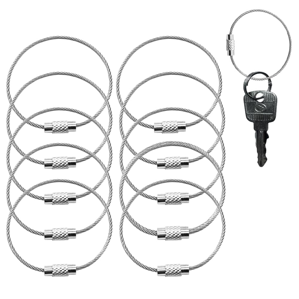Gozaqe Wire Keychain Stainless Steel Keychains,10Pcs,25Cm X 1.5Mm ...