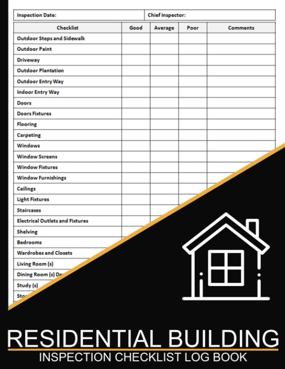 Residential Building Inspection Checklist Log Book: Residential ...