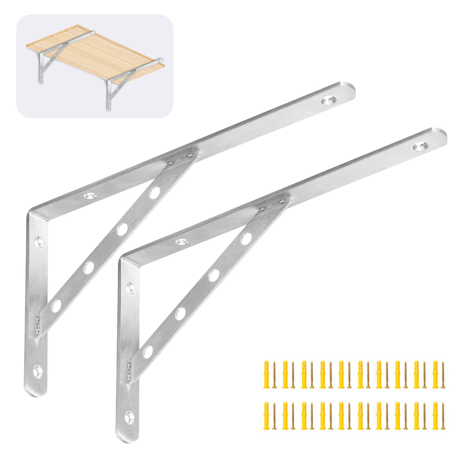 Buy SJENERT Shelf Bracket,12inch6 inch,Max load 260lb, Heavy Duty Shelf ...