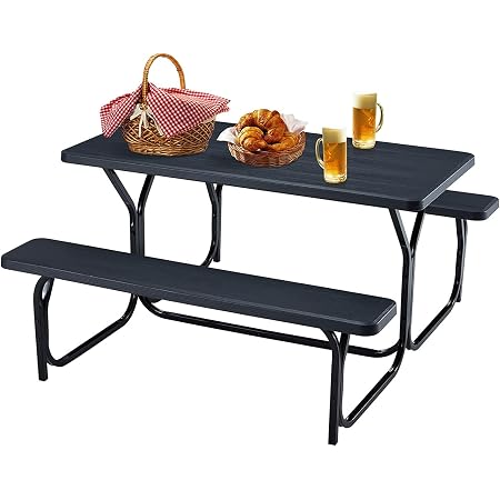 Amazon.com: DWVO 37" Picnic Table, Folding Picnic Tables for Outdoors ...