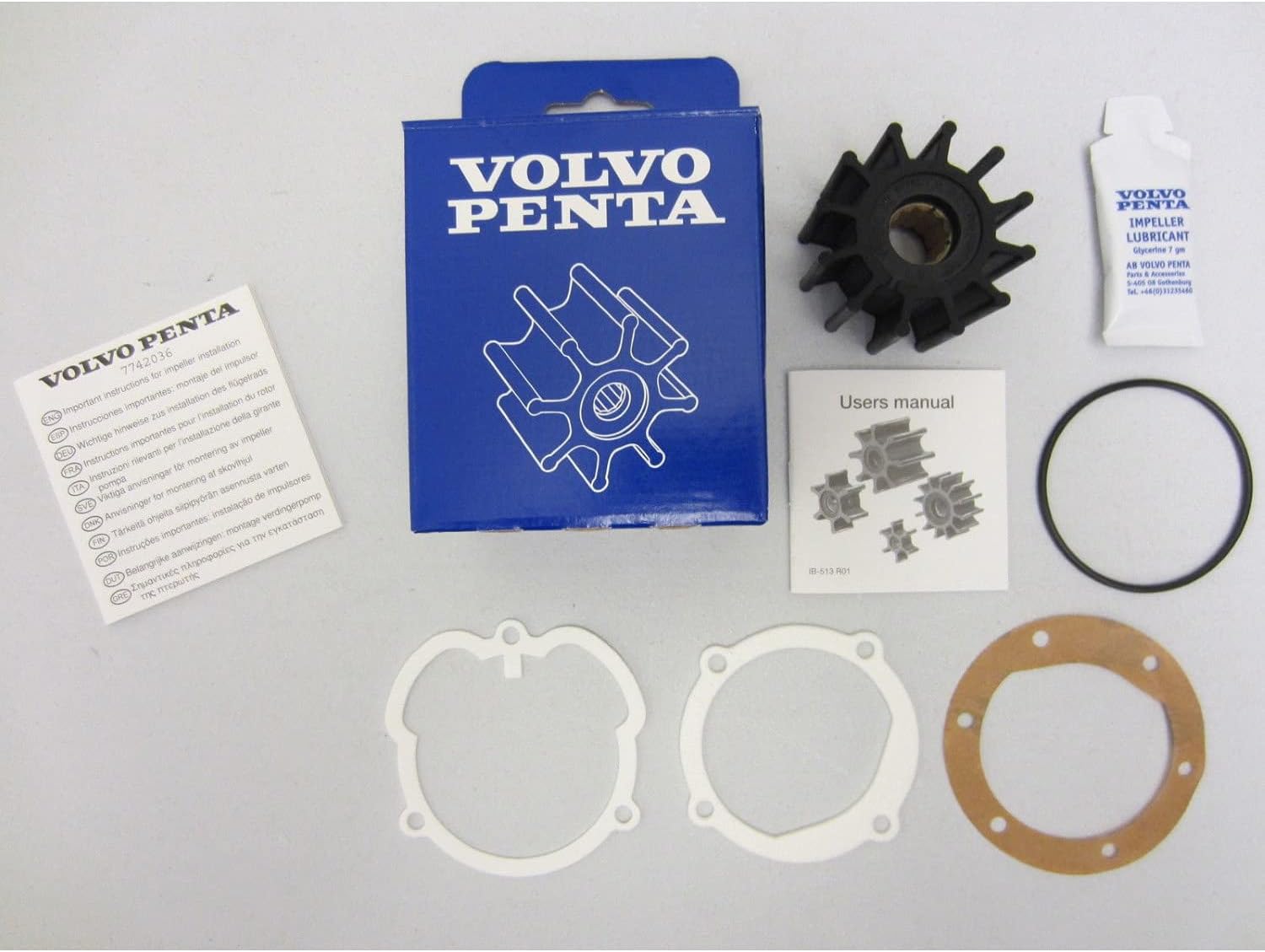 Amazon.com: Volvo Penta Sea Water Cooling Pump Impeller Kit New OEM 4 ...