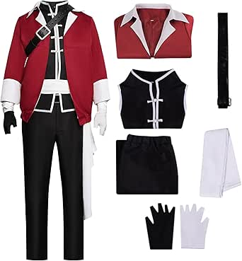 Amazon.com: Generic Frieren Stark Cosplay,Red Jacket Cosplay Stark ...