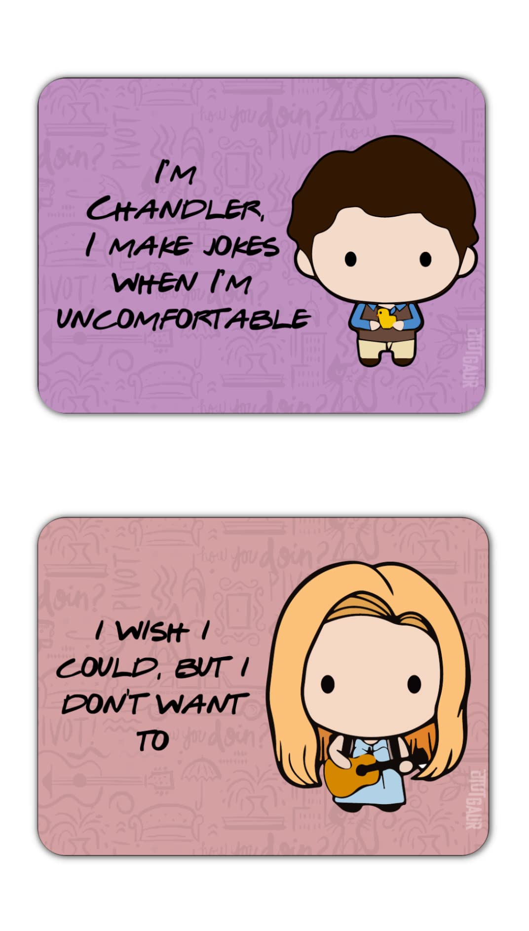 Buy Friends Tv Show - Chandler Bing & Phoebe Buffay Fridge Magnet ...