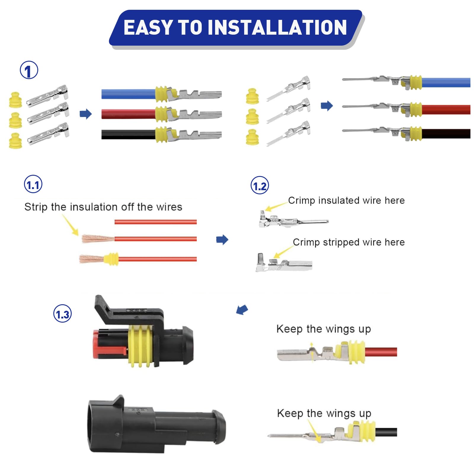 Snapklik.com : Boatsea 26 Kits Automotive Electrical Connectors, 1/2/3 ...