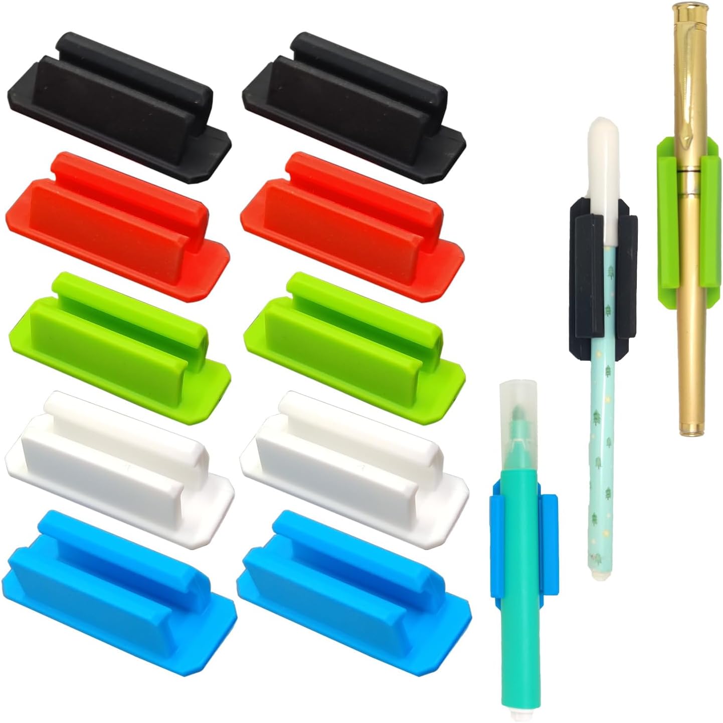Amazon.com: AEDOVE 10 Pack Silicone Pencil Holder, Adhesive Pencil Pen ...
