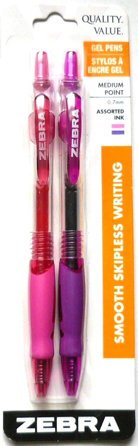 Amazon.com: Zebras Medium Point Gel Pens - Assorted Colors - 2 Pack ...