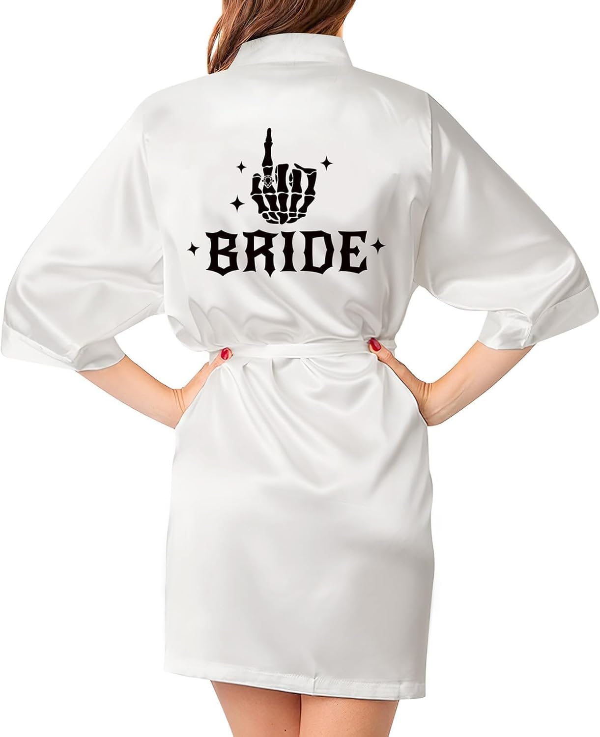 Til Death Do Us Party Bridal Robes Skeleton Bride's Robe White Gothic ...