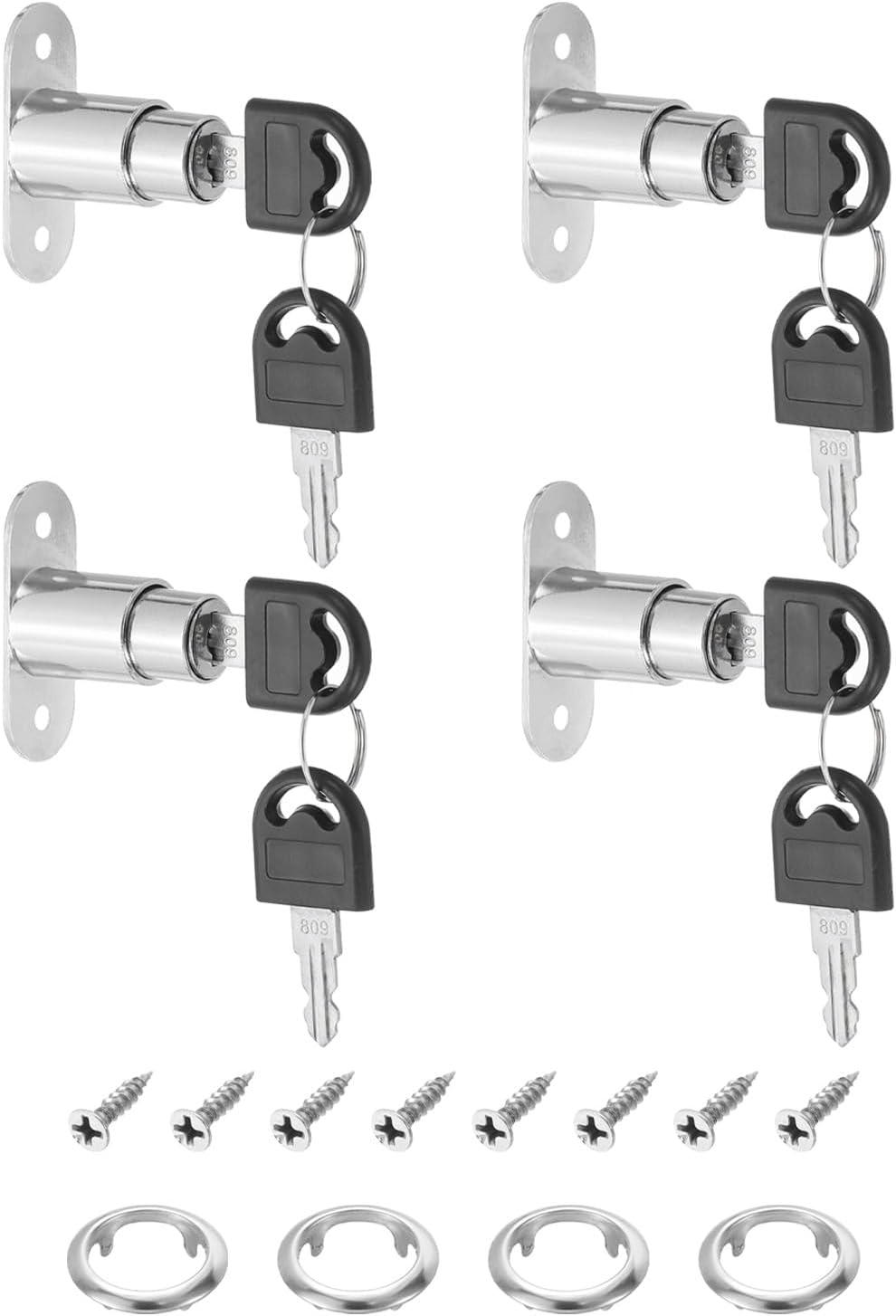 PATIKIL Push Plunger Lock, 4 Pack 22mm(7/8inch) Cylinder Length 3/4 ...