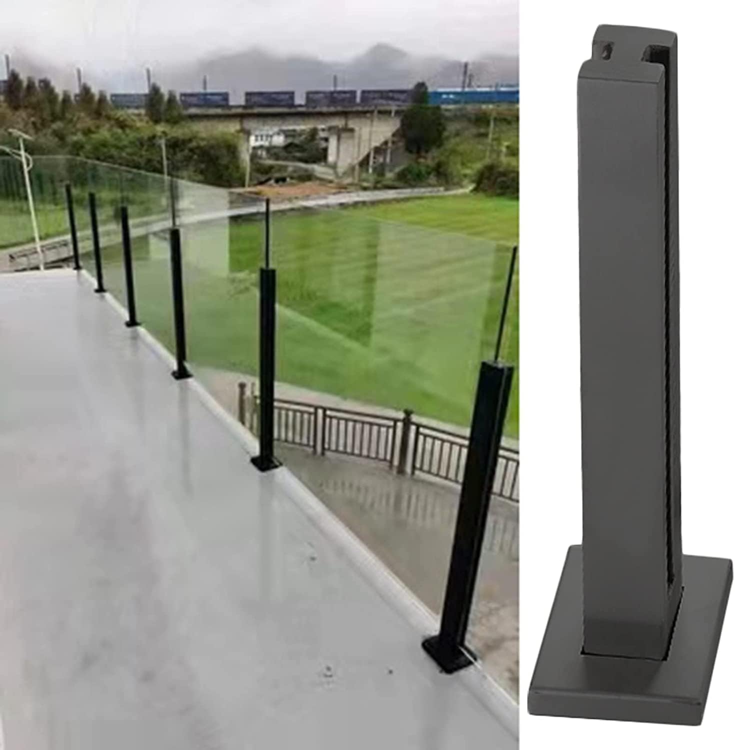 Amazon.com: Deck Railing Post System, Glass Fence Post with Spigot Slot ...