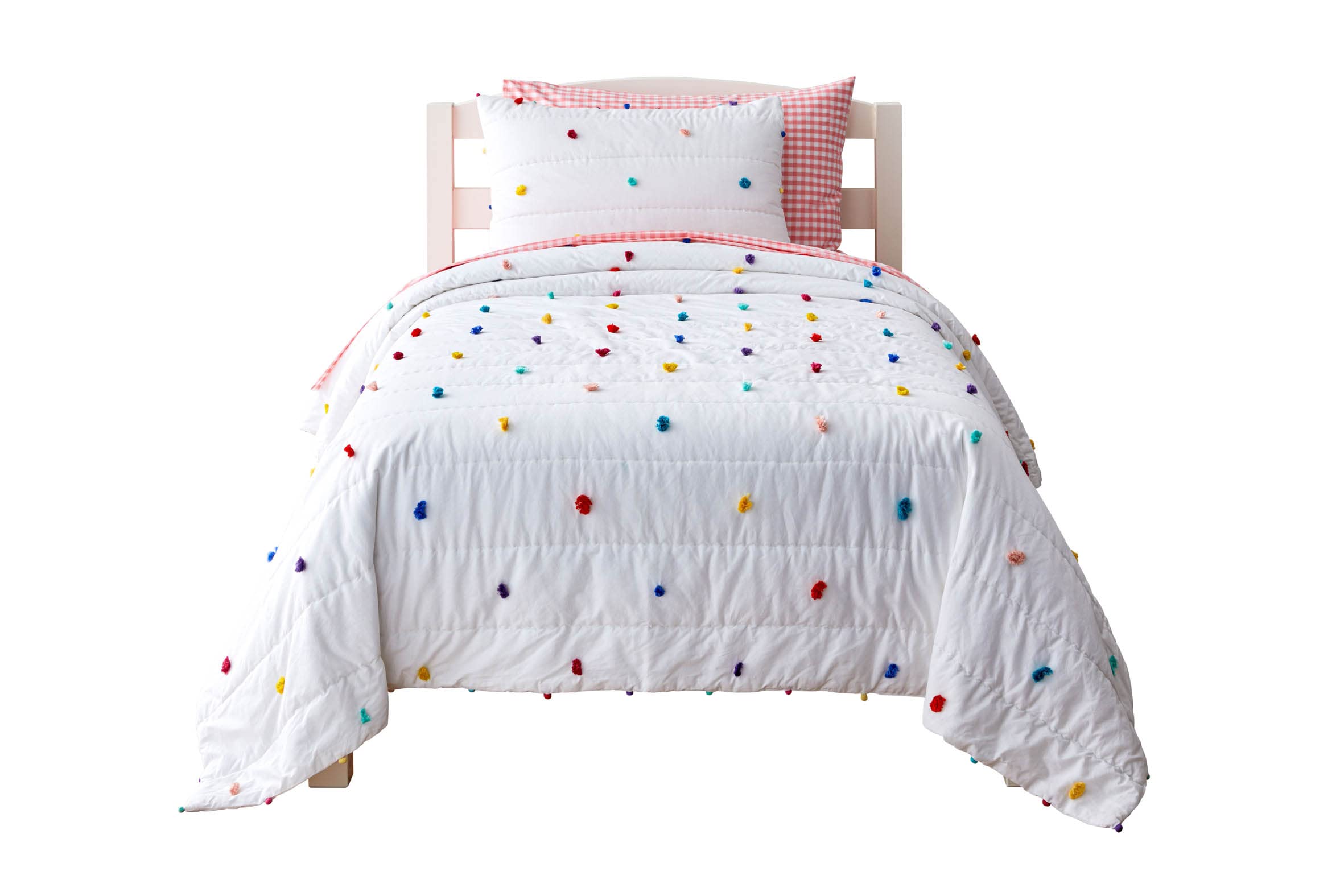 Saturday Park Rainbow Tufts Full/Queen Quilt - 100% Cotton Blanket ...