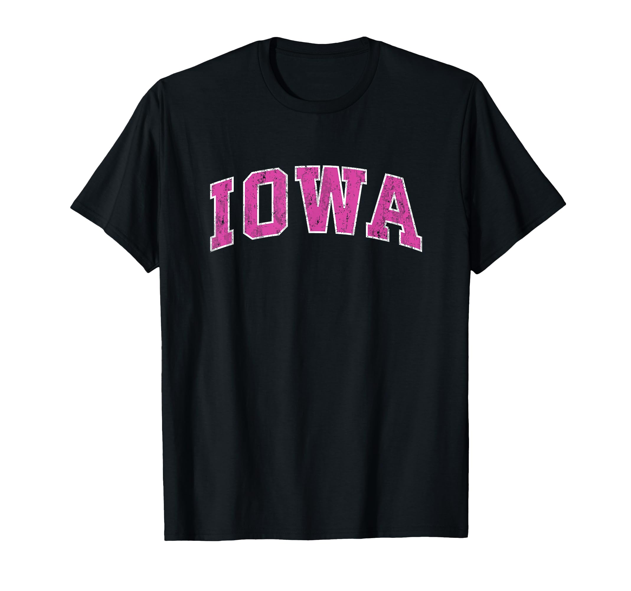 Amazon.com: Iowa IA Vintage Sports Design Pink Design T-Shirt ...