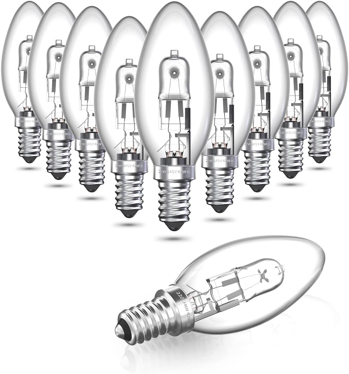 10 Pack E14 Small Edison Screw Candle Bulbs 25W, Dimmable, SES Eco ...