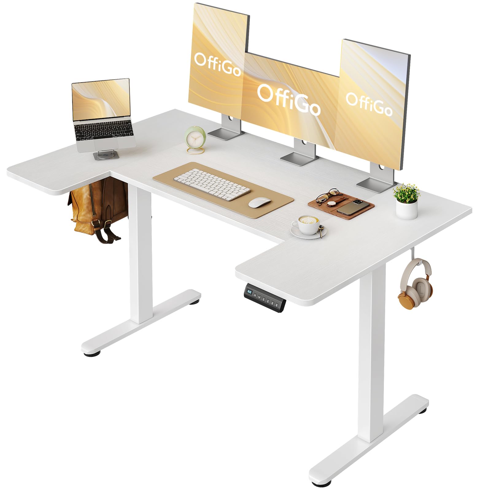Snapklik.com : U Shaped Electric Standing Desk, 55 Inch Height ...