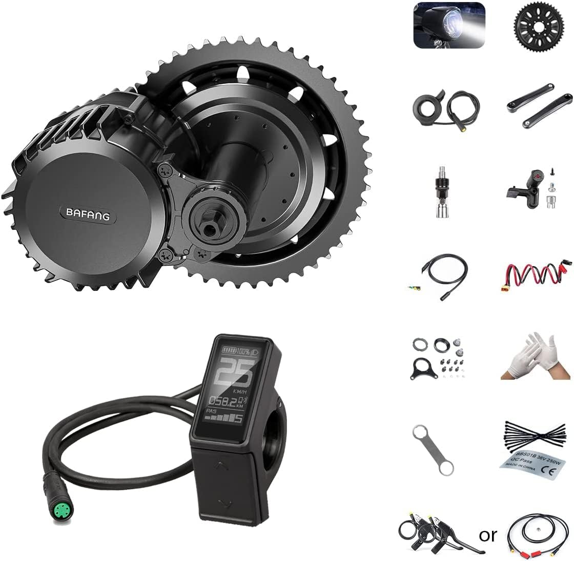 Amazon.com : BAFANG 1000W Mid Drive Kit : BBSHD 48V Mid Motor for 100mm ...