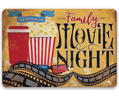 Amazon.com: Movie Room Themed Signs - Metal Sign - Welcome to Family ...