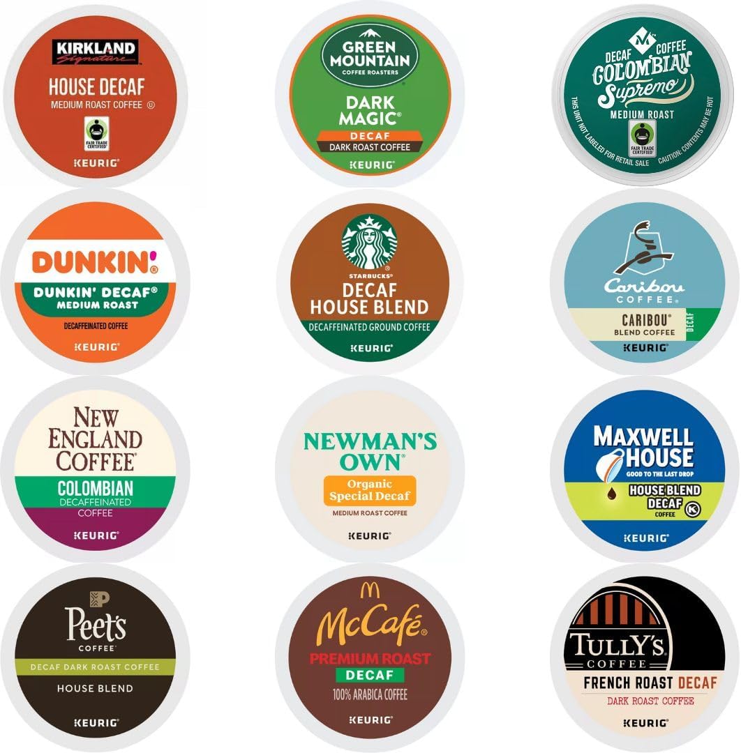Amazon.com: Decaf Coffee Pods Variety Pack - 16 K Cups, 8 Flavors ...