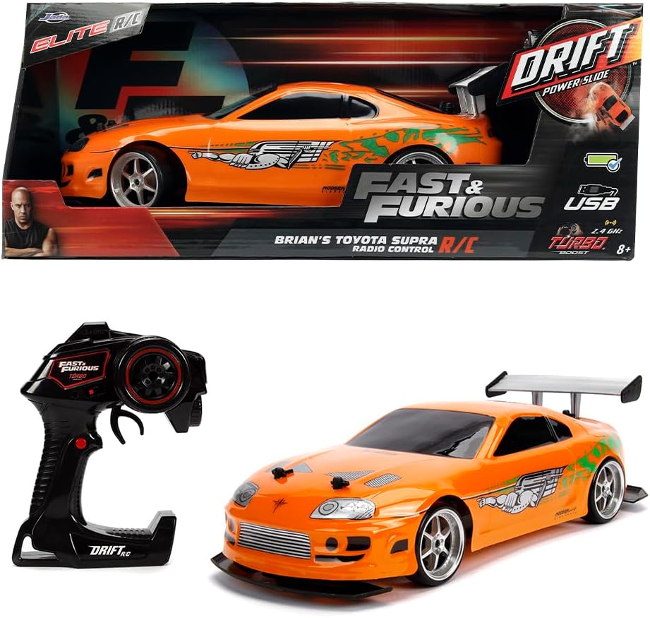 Amazon.com: Fast & Furious 1:10 Toyota Supra Remote Control Car Drift ...