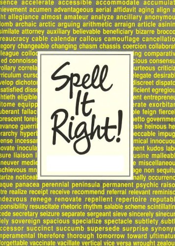 Spell It Right!: 9780884324546: Amazon.com: Books