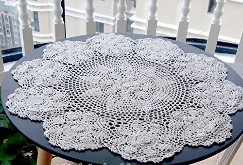 Laivigo New Handmade Crochet Lace Round Table Cloth Doilies Doily,24 ...