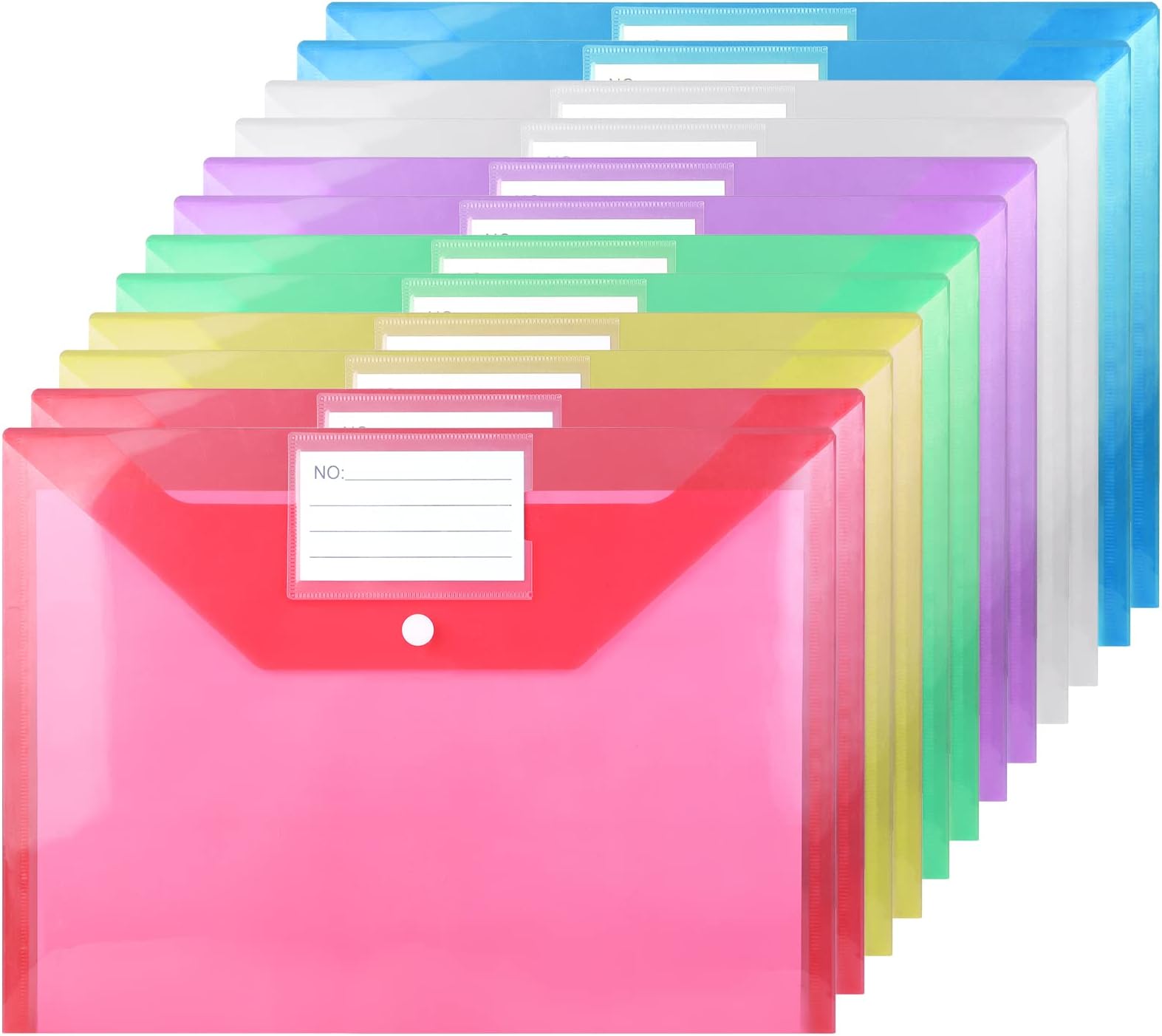 M&K Direct Plastic Wallets A4 - Pack of 10 Waterproof Plastic Folders ...