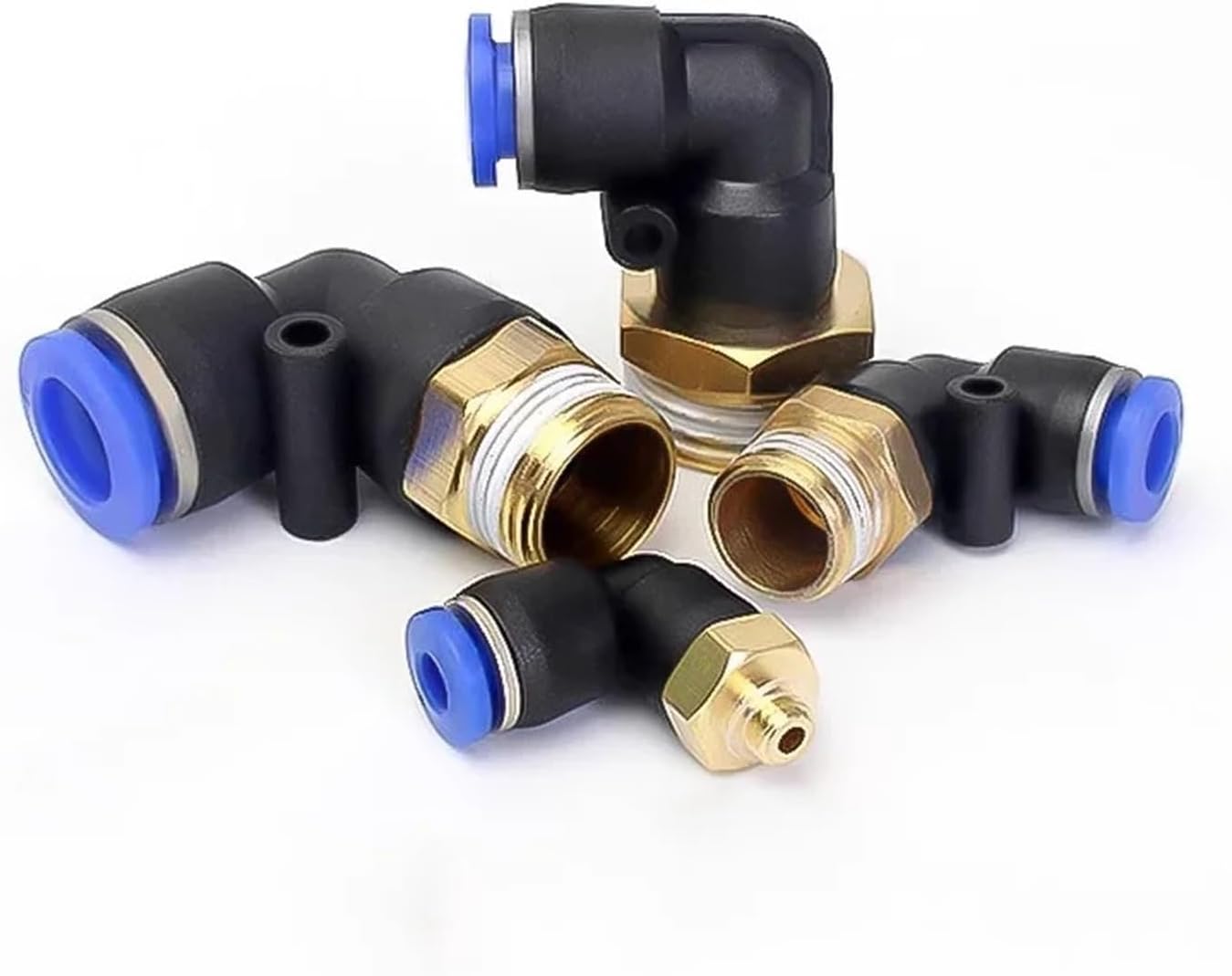 Amazon.com: 5PCS 4mm 6mm 8mm 10mm 12mm x M6 M8 M10 M12 M14 M16 M18 Metric Male Thread Elbow One ...