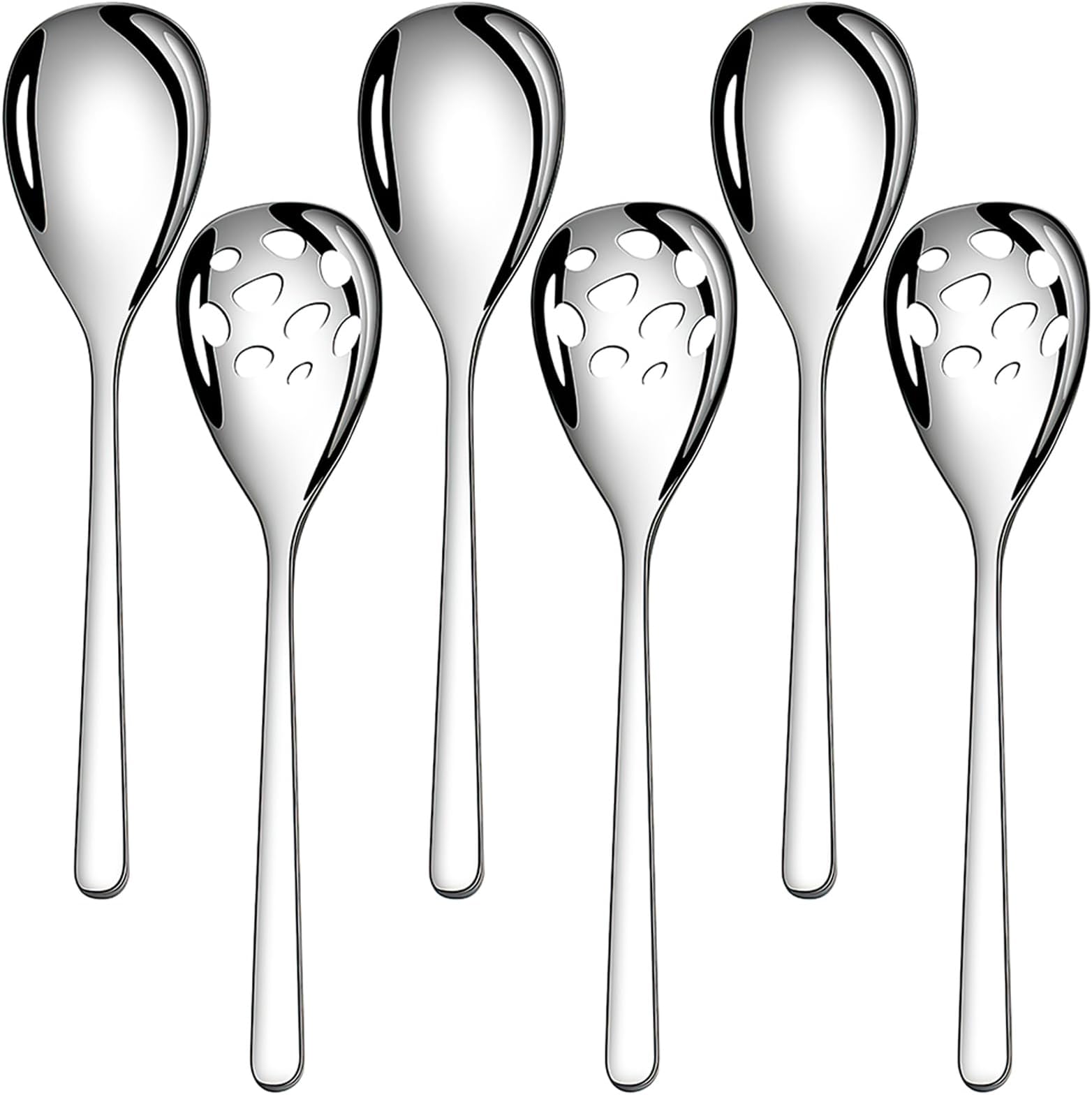 Saedy 8 Pieces Stainless Steel Serving Spoons, Large Dinner Buffet ...