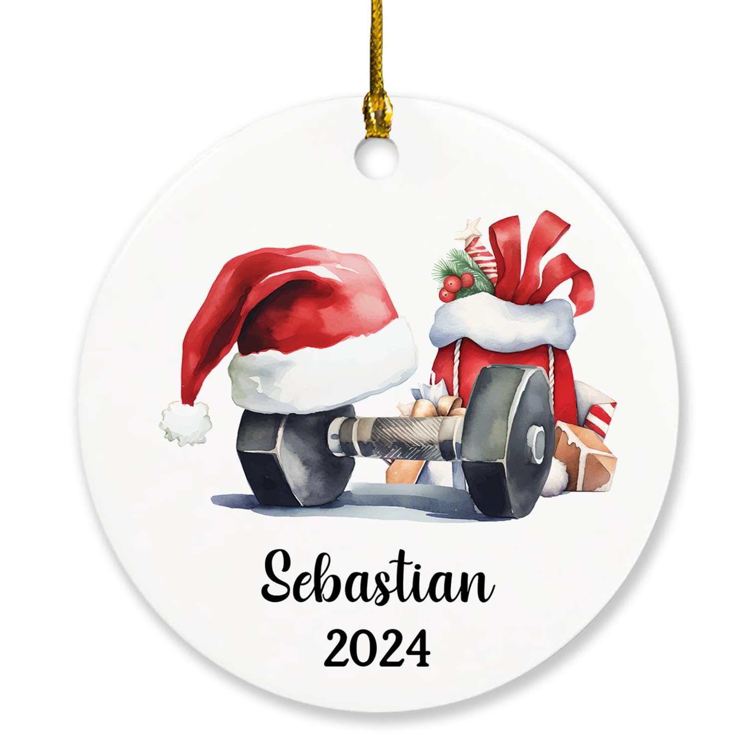 Amazon.com: Custom Weightlifting Ornament, Personalized Name ...