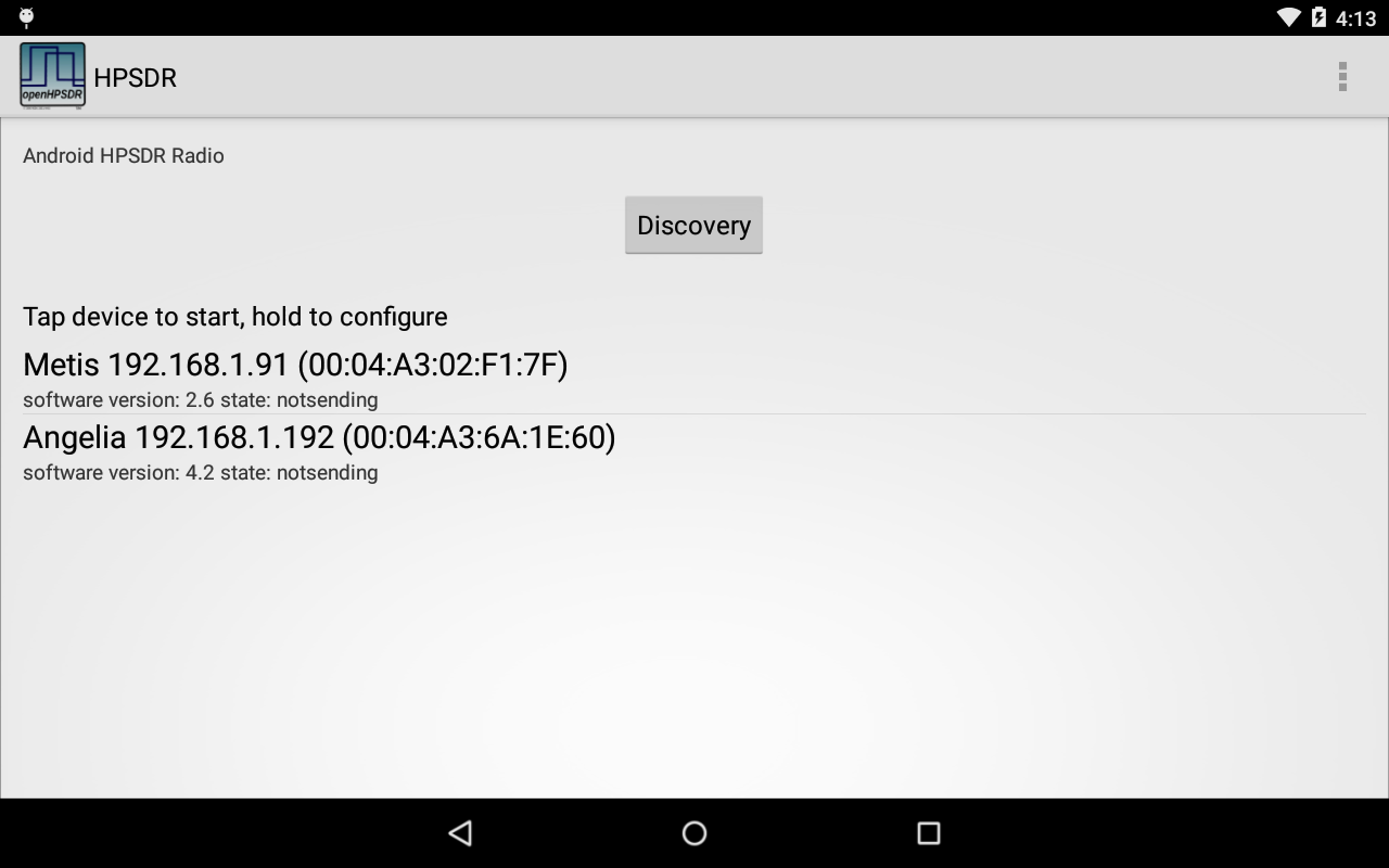 Aplicación OpenHPSDR en Amazon Appstore
