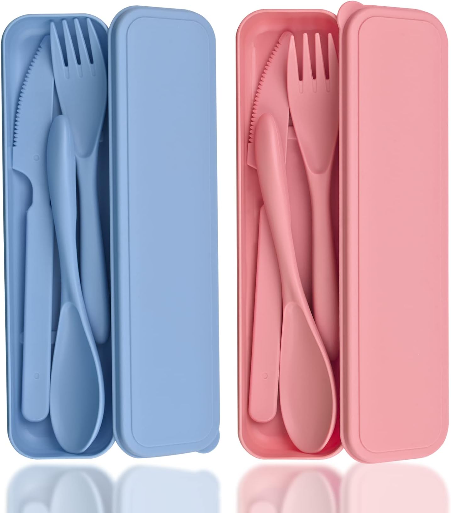Amazon.com: Reusable Utensil Set with Case, 2 Sets Plastic Portable ...