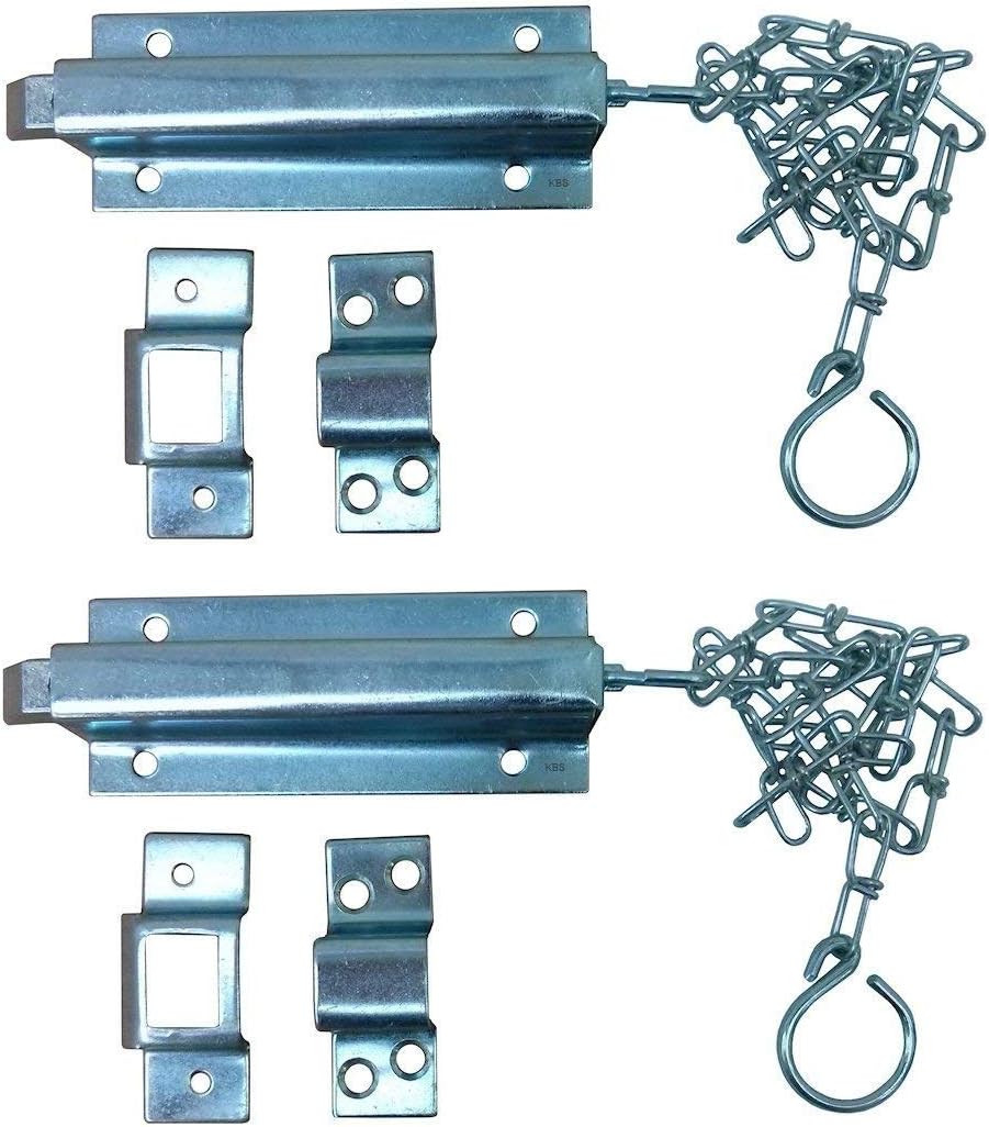 Amazon.com: 6" Spring Loaded Chain Slide Bolt Latch (2) : Tools & Home ...