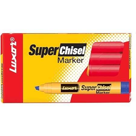 Luxor 999 N Super Chisel Marker - Assorted Colors - Box of 10 : Amazon ...