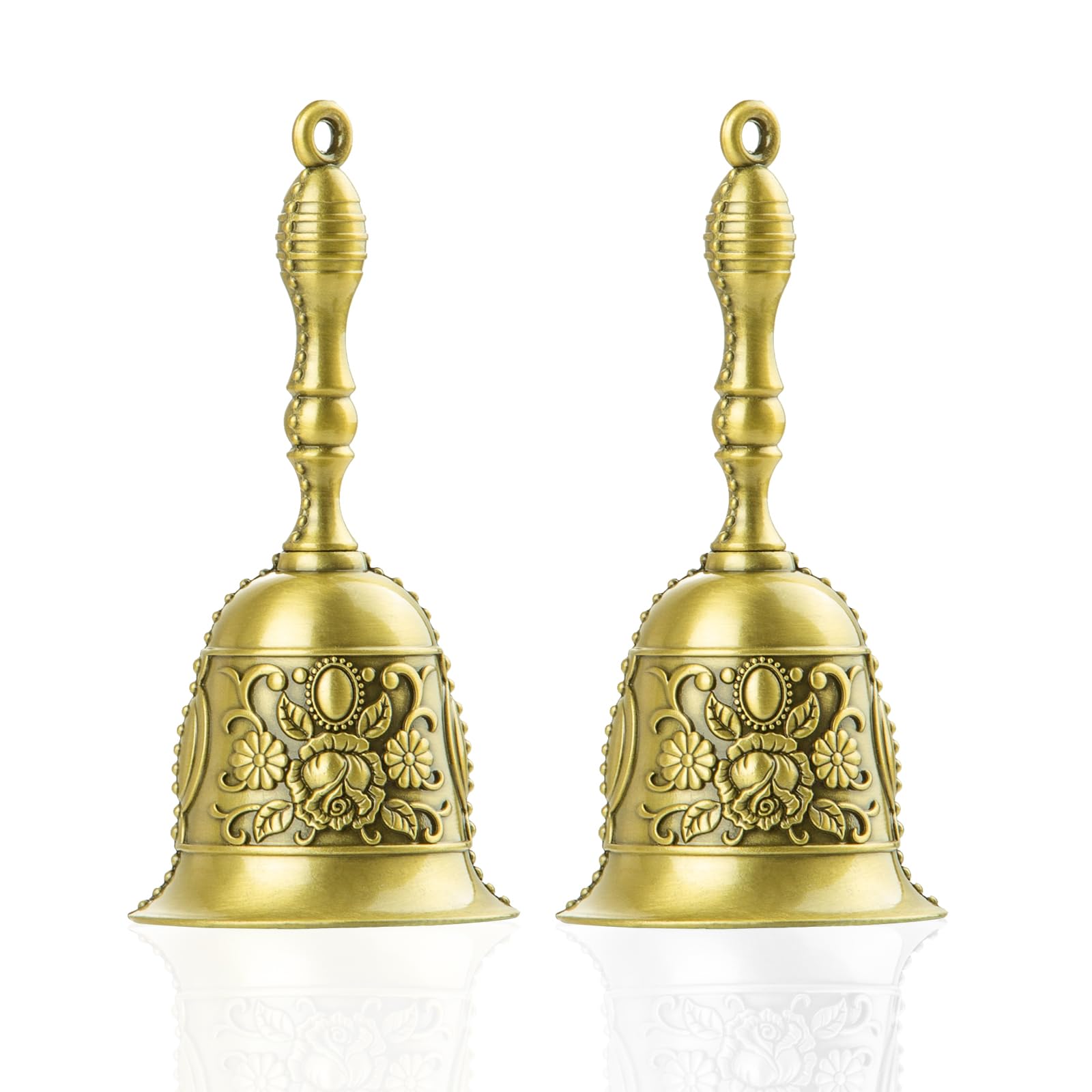 Amazon.com: 2 Pack Hand Bell, Loud Brass Hand Call Bell to Care for The ...